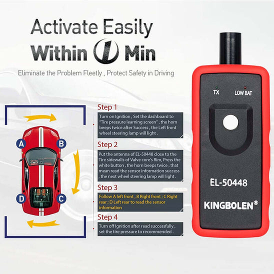 KINGBOLEN® EL-50448 TPMS Relearn Tool for GM Vehicles