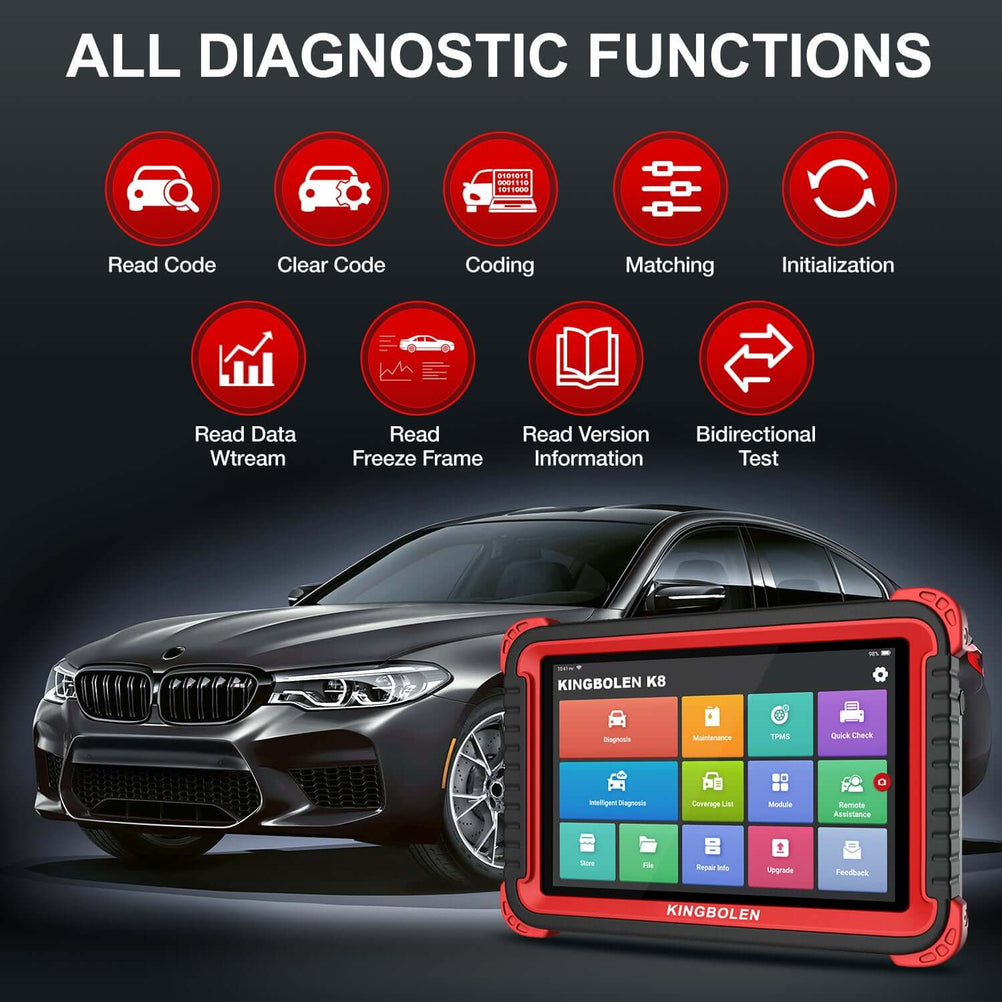 KINGBOLEN® K8 Full Systems ECU Coding Bi-Directional OBD2 Scanner with