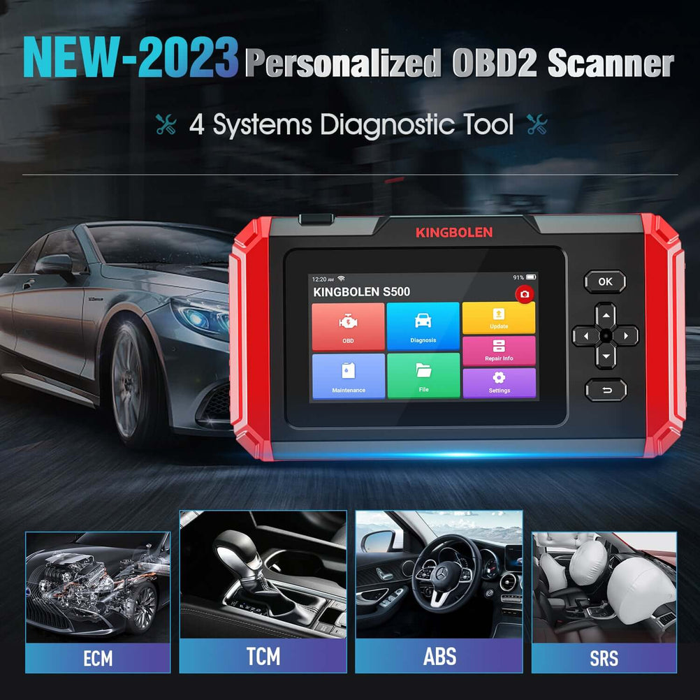 KINGBOLEN® S500 S600 S800 4 Systems OBD2 Scanner with Reset Functions