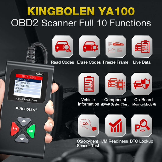 KINGBOLEN® YA100 Auto OBD2 Scanner For Car Exhaust Inspection